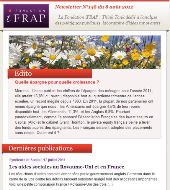 Newsletter | Fondation IFRAP