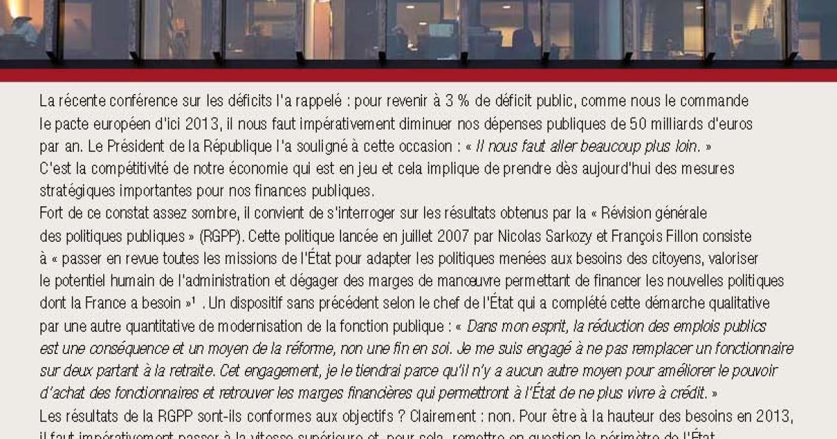 RGPP : accélérer ou échouer | Fondation IFRAP